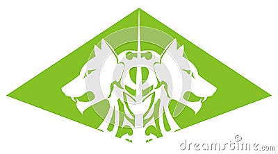 Green Wolf Pyramid Cartoon Vector | CartoonDealer.com #31316559