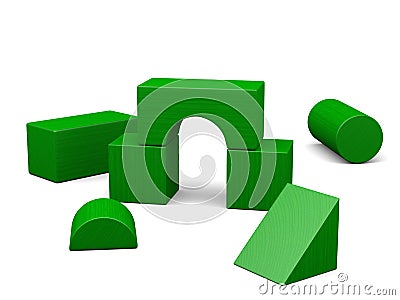 Green Wooden Blocks Royalty Free Stock Photography - Image: 32216517
