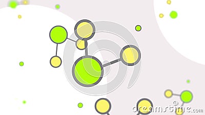 Green and Yellow Cartoon Molecule Models. Loopable Animation Stock ...