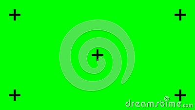 Greenscreen Template. Green Background With Tracking Black Cross Marks ...