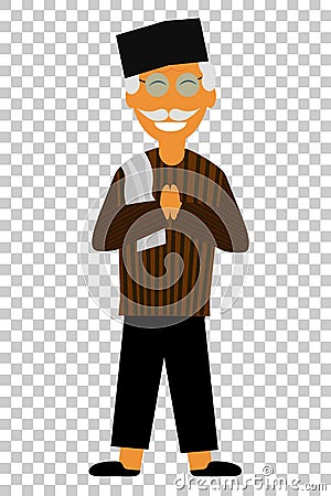 Greeting Old Java Man, At Transparent Effect Background Vector ...