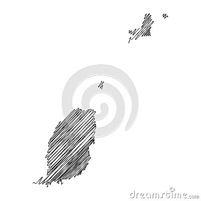 Grenada Thread Map Line Vector Illustration | CartoonDealer.com #317564738
