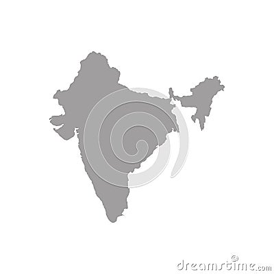 Grey Blank India Map. Flat Vector Illustration | CartoonDealer.com ...