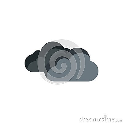 Grey Clouds Icon In Flat Style Stock Vector - Image: 82488870