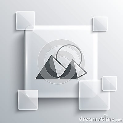 Grey Egypt Pyramids Icon Isolated On Grey Background. Symbol Of Ancient ...