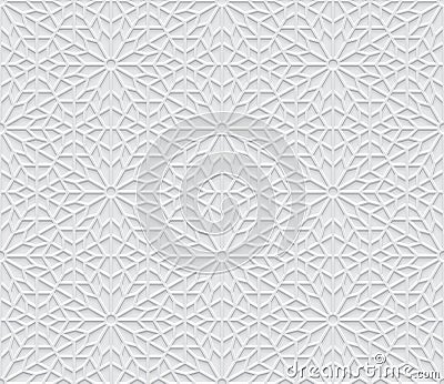 Grey Light Geometric Pattern In Arabic Style Stock Illustration - Image ...