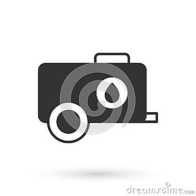 Grey Mobile Water Tank - Bowser Icon Isolated On White Background ...