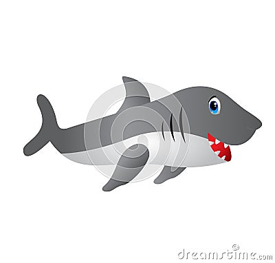 Grey Shark Cartoon With Teeth | CartoonDealer.com #58550355