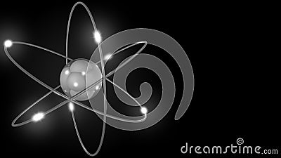 Grey Stylized Atom and Electron Orbits. Scientific Motion Background ...