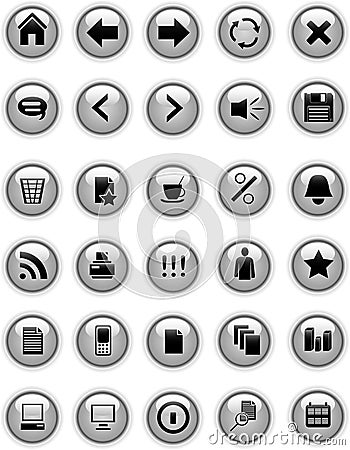 Grey Web Icons, Buttons Royalty Free Stock Image - Image: 8239716