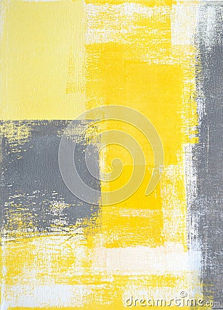 Grey And Yellow Abstract Art Painting Stock Images - Image: 31655124