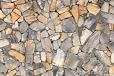 Grey Yellow Stonewall Made From Flagstone And Sandstone Slabs ...