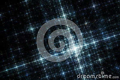 Grid Of Blue City Lights At Night Fractal Image Royalty Free Stock ...