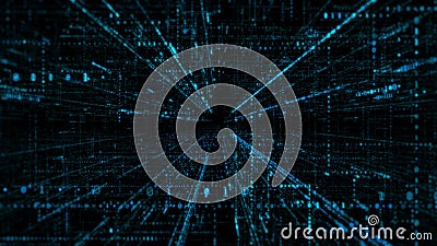 Grid, Corner Structure from Glowing Particles. Seamless Loop Motion ...