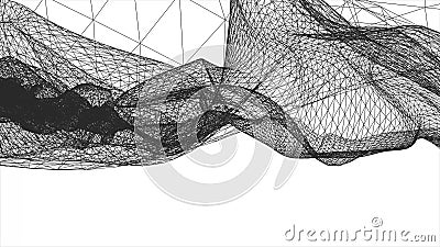 Grid Net Abstract Drawing Polygonal Wireframe Smoke Cloud Soft Moving ...