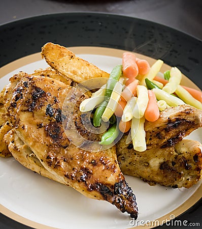 Grilled Chicken Dinner Plate Royalty Free Stock Image - Image: 11348376