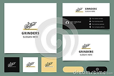 Grinders Logo Design With Editable Slogan. Branding Book And Business ...
