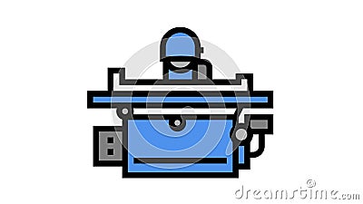 Grinding Machine Color Icon Animation Stock Video - Video of motion ...