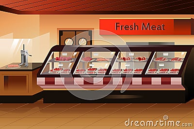 Grocery Store: Meat Section Stock Image - Image: 38503221