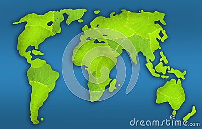 Groene Wereldkaart Royalty-vrije Stock Afbeeldingen - Afbeelding: 12395899
