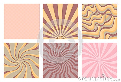 Groovy Pattern With Vintage Daisy 70s, 60s Lsd Elements Vector ...