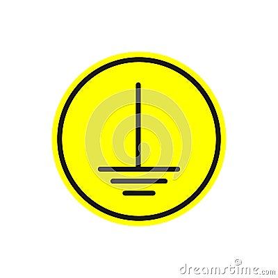 Ground Icon, Sign. Electrical Symbol Isolated On White Background. ESD ...