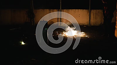 Ground Spinner Firecracker during Deepavali in India, Bokeh Effect of ...