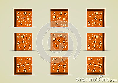 Ground Sprites With Gold For Creating Video Game Vector Illustration ...