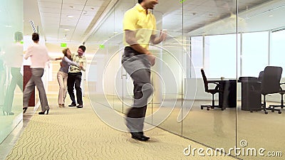 Group of Business Professionals Dancing in Office Stock Video - Video ...