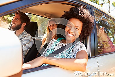 Group Of Friends In Car On Road Trip Together Stock Photo - Image: 59770473