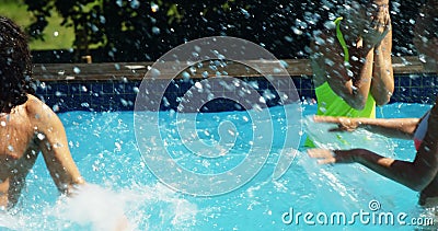 Group Of Friends Having Fun In Swimming Pool Stock Footage - Video of ...