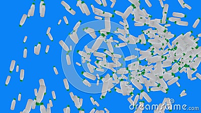 Group of Plastic Bottles Animation, Editable Blue Screen -Chroma Key ...