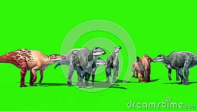 Group of Shantungosaurus Green Screen Jurassic World 3D Rendering ...