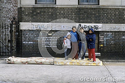 Group Of Young Children In Urban Ghetto, Bronx, NY Editorial Photo ...