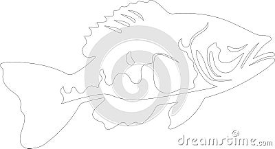 Grouper Outline Silhouette Generative Ai Vector Illustration ...