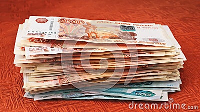 Growing stack of rubles stock footage. Video of time - 78781984