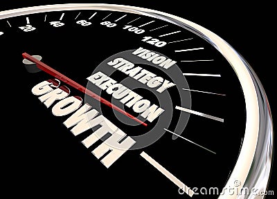 Growth Vision Strategy Execution Speedometer Stock Image ...