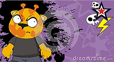 Grumpy Kid Giraffe Cartoon Expression Background Vector Illustration ...