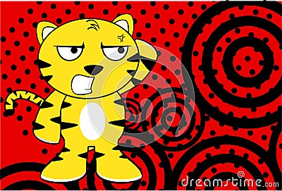 Grumpy Young Tiger Plush Cartoon Background | CartoonDealer.com #72913047