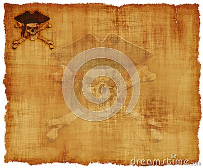 Grunge Pirate Skull Parchment Royalty Free Stock Images - Image: 21780589