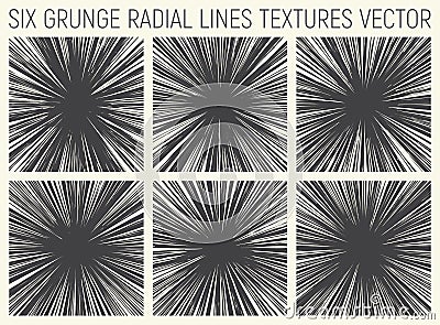 6 Grunge Radial Lines Textures Vector | CartoonDealer.com #98194608