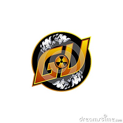 GU Logo Monogram ESport Gaming With Gas Shape Design Cartoon Vector ...