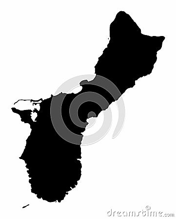 Guam Island Map Silhouette Vector Illustration | CartoonDealer.com ...
