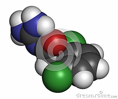 Guanfacine ADHD Drug Molecule. Atoms Are Represented As Spheres With ...