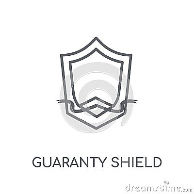 Guaranty Shield Linear Icon. Modern Outline Guaranty Shield Logo Vector ...
