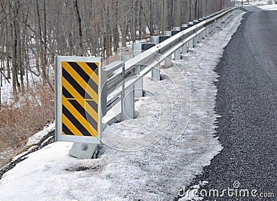 Guard Rail And Warning Sign Stock Photography | CartoonDealer.com #7707314