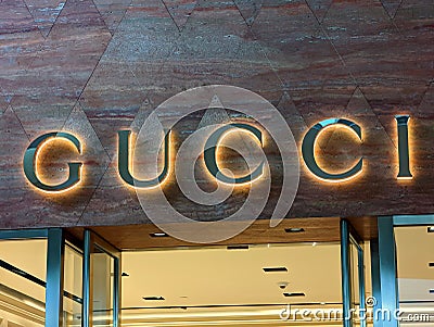 Gucci Store Front With Illuminated Gucci Signage Editorial Image ...