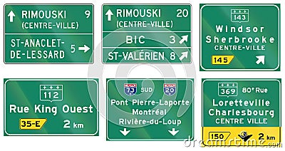 Guide Road Signs In Quebec - Canada Royalty-Free Stock Photo ...