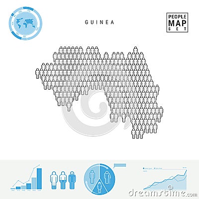 Guinea People Icon Map. Stylized Vector Silhouette Of Guinea ...