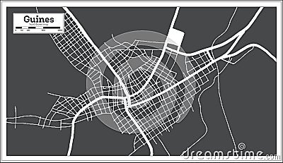 Guines Cuba City Map In Retro Style. Outline Map Vector Illustration ...